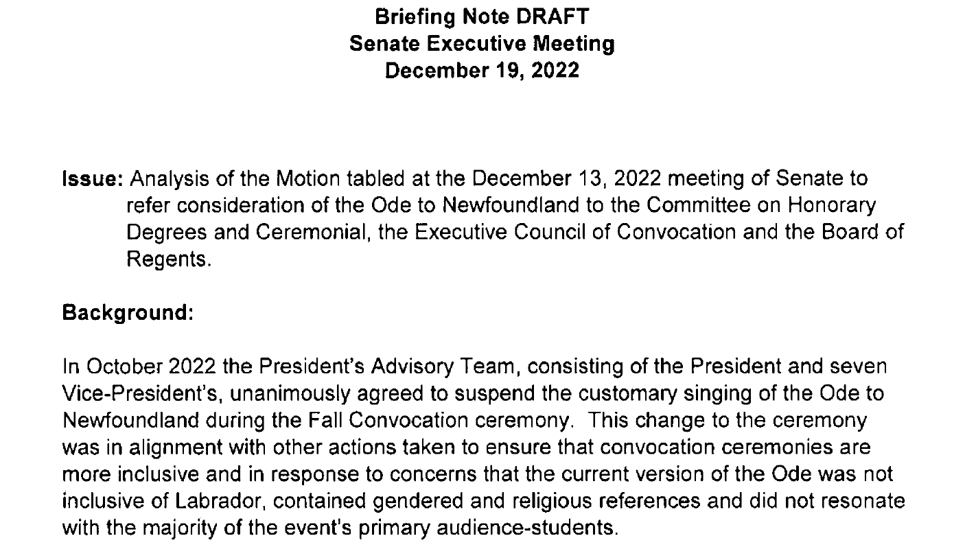 MUN President’s briefing notes from December to February – Matt Barter
